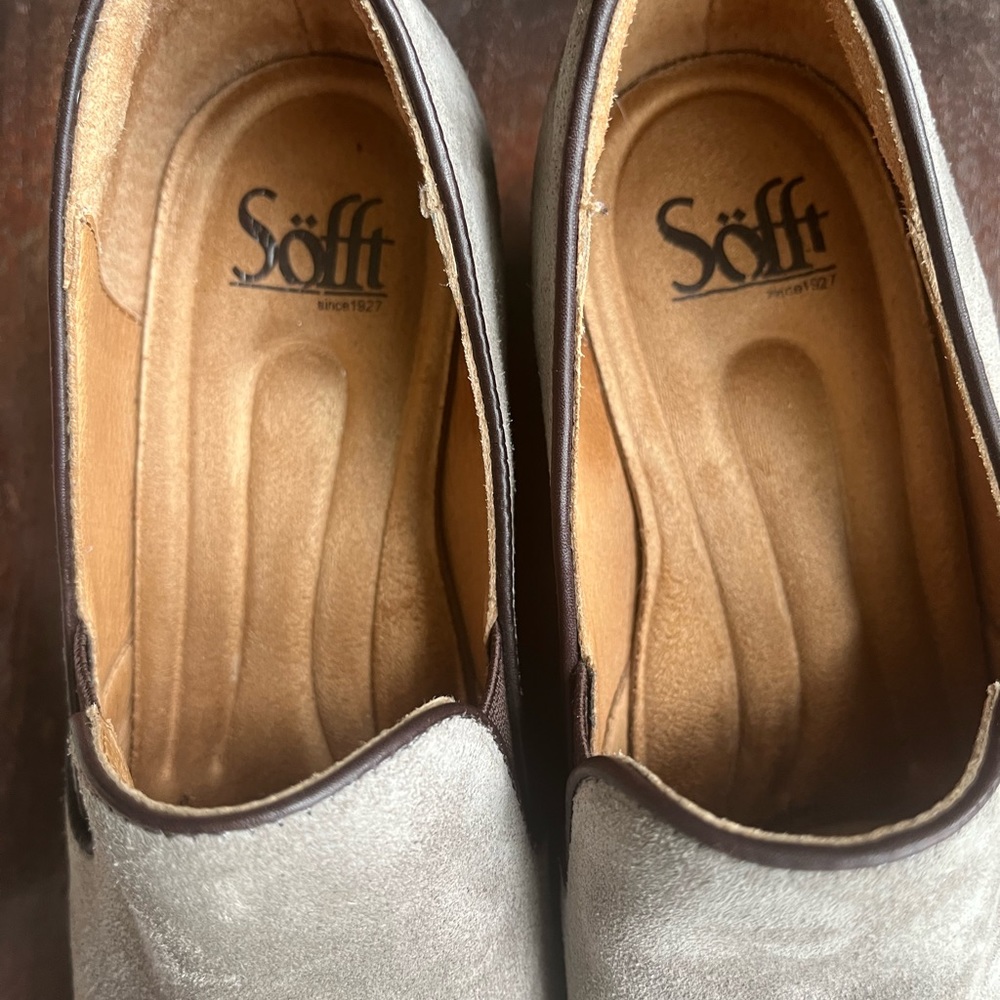 Sofft Velina Grey Modern Loafers Stacked Heel 8m - Gem